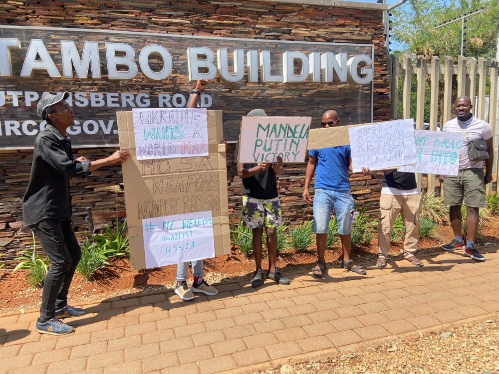 Protesters say SA arms must not be used in Ukraine