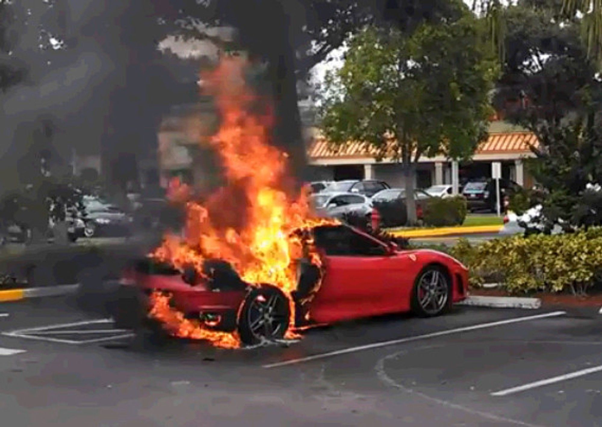Florida Ferrari F430's fiery funeral