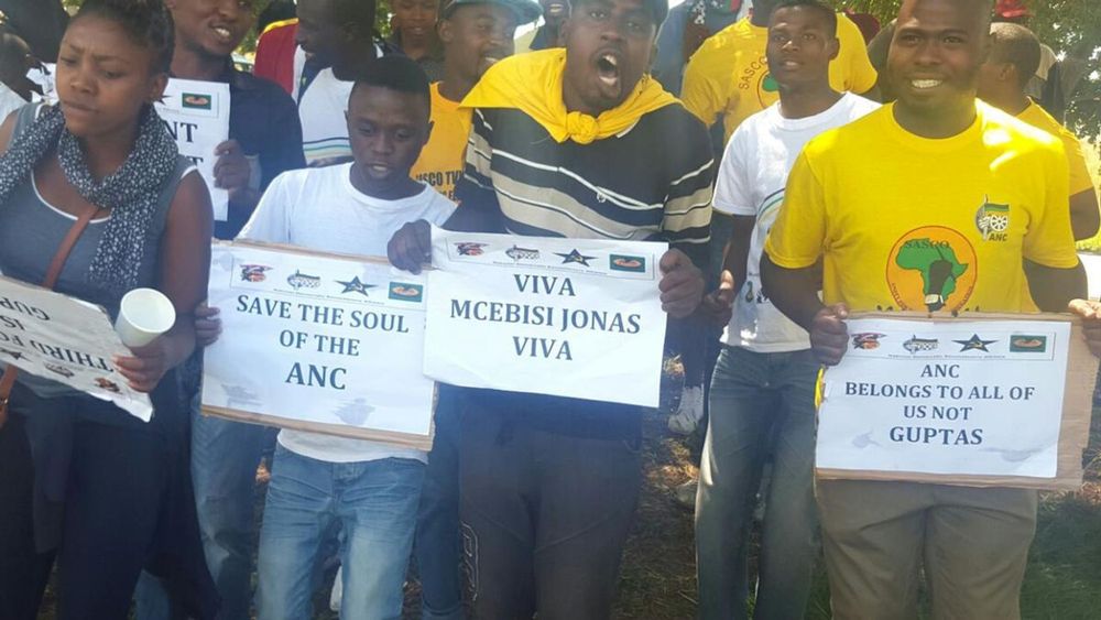 #Guptas must fall, chant protesters