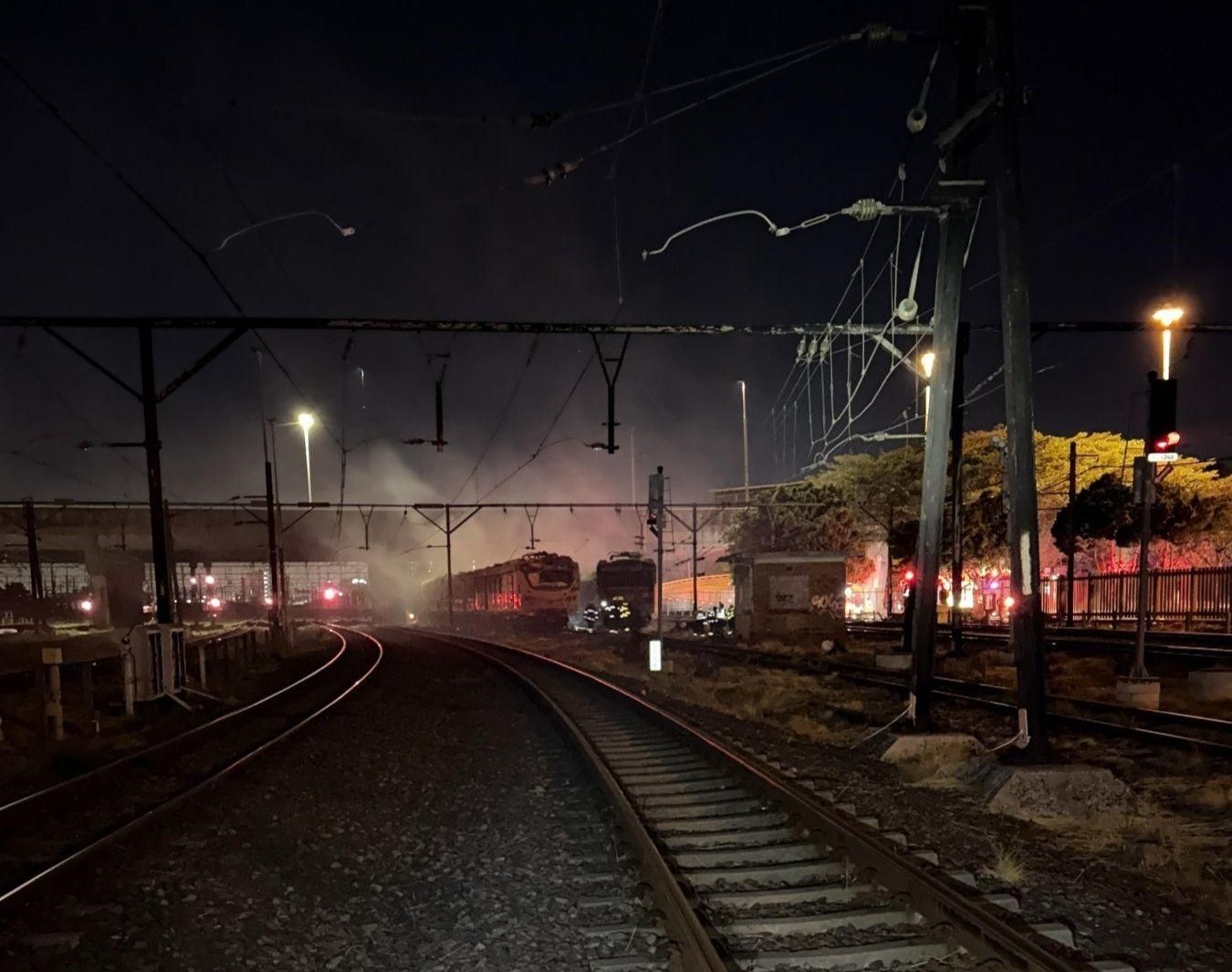 Ten train coaches gutted in railway blaze