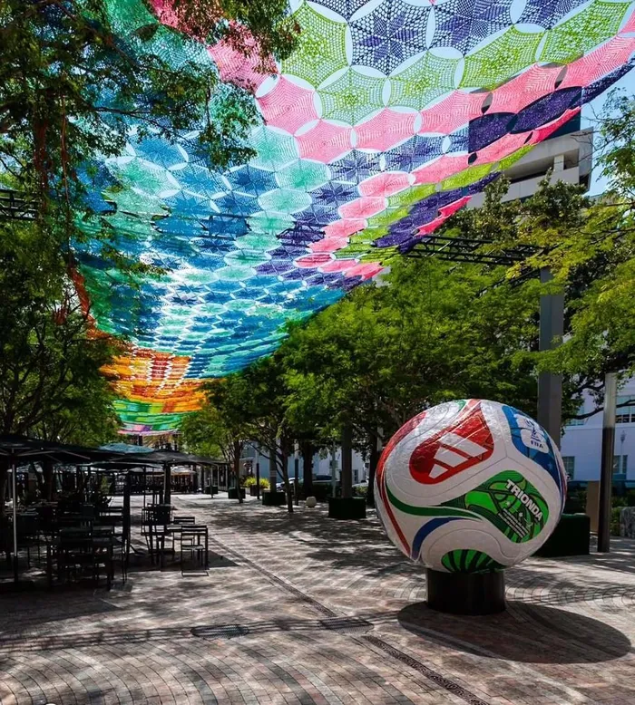Inside Mexico’s stunning 'Woven Sky' street art honouring World Cup teams