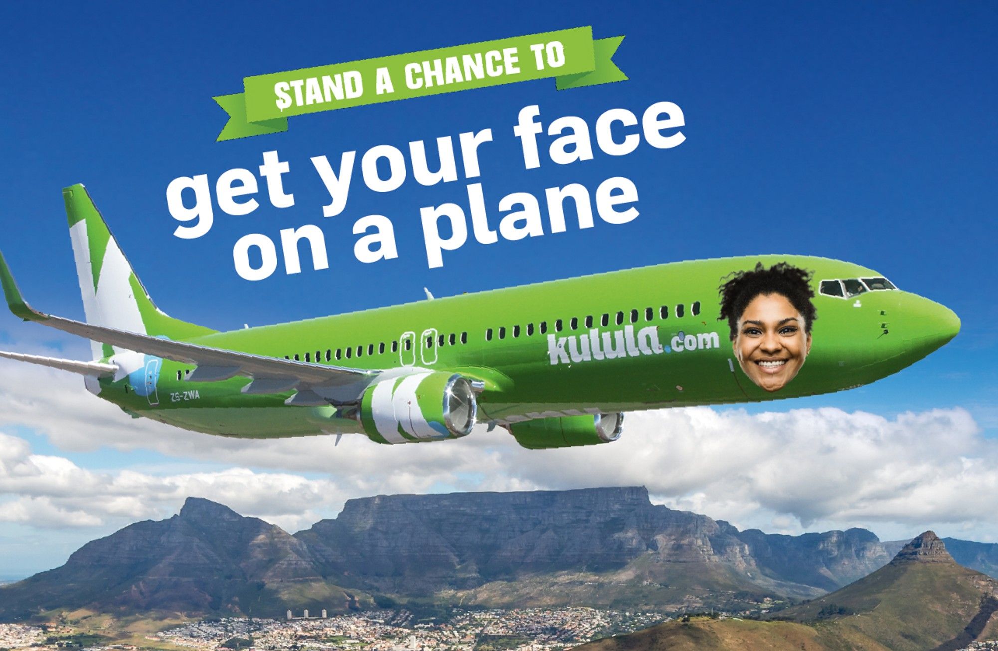 Your face could be on a kulula plane