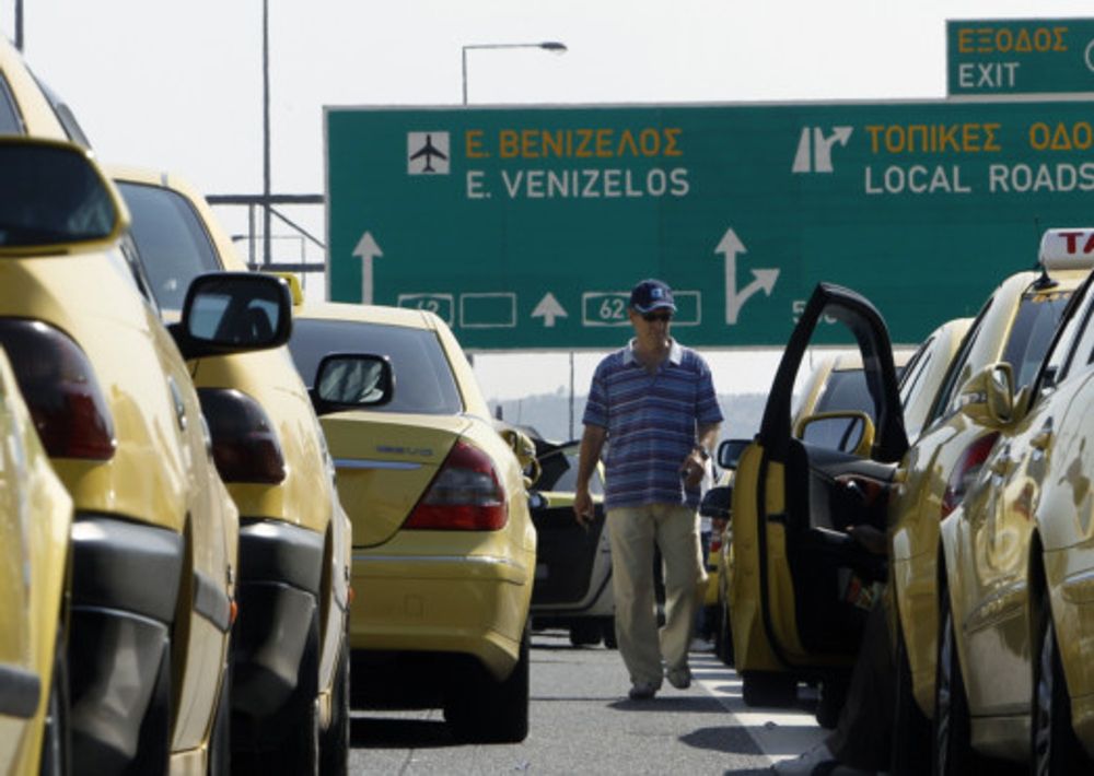 Greek taxi drivers strike