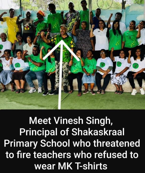 Shakaskraal Primary principal faces probe over MK Party T-shirt threats