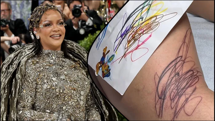 Rihanna debuts new tattoo designed by her sons RZA and Riot