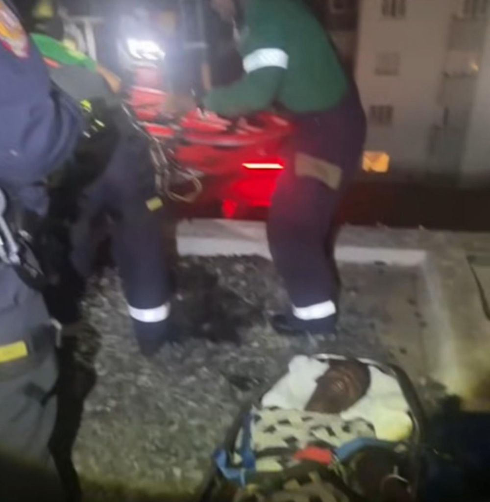 Watch: Man saved after falling three storeys at Sea Point mall
