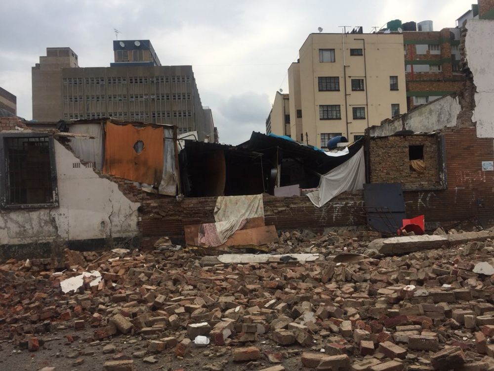 PICS: Three children killed after wall collapses in abandoned Joburg ...