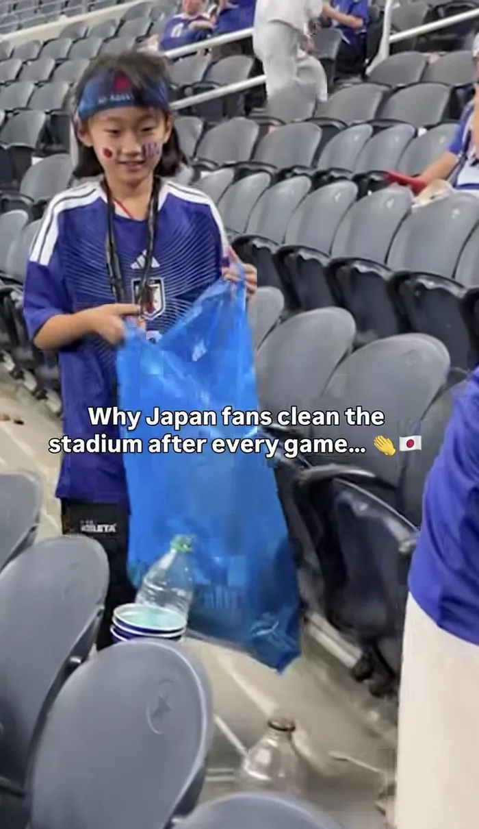 Japanese supporters’ post-match stadium cleanup showcases great ...