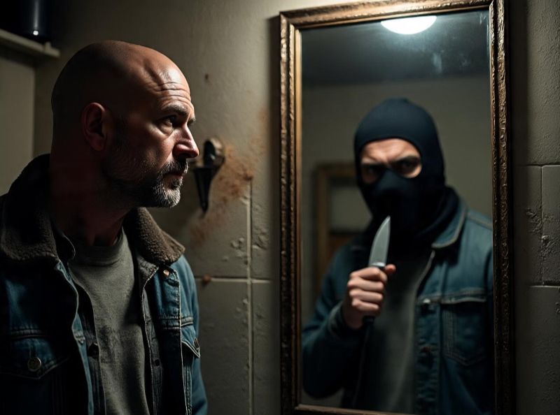 Is that a bandit in my bathroom mirror?