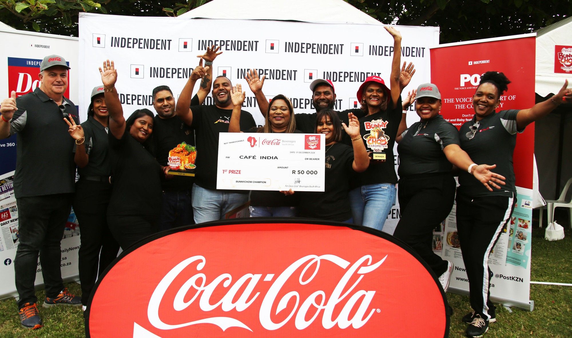 Cafe India wins the spirited Coca-Cola Bunny Chow Barometer competition