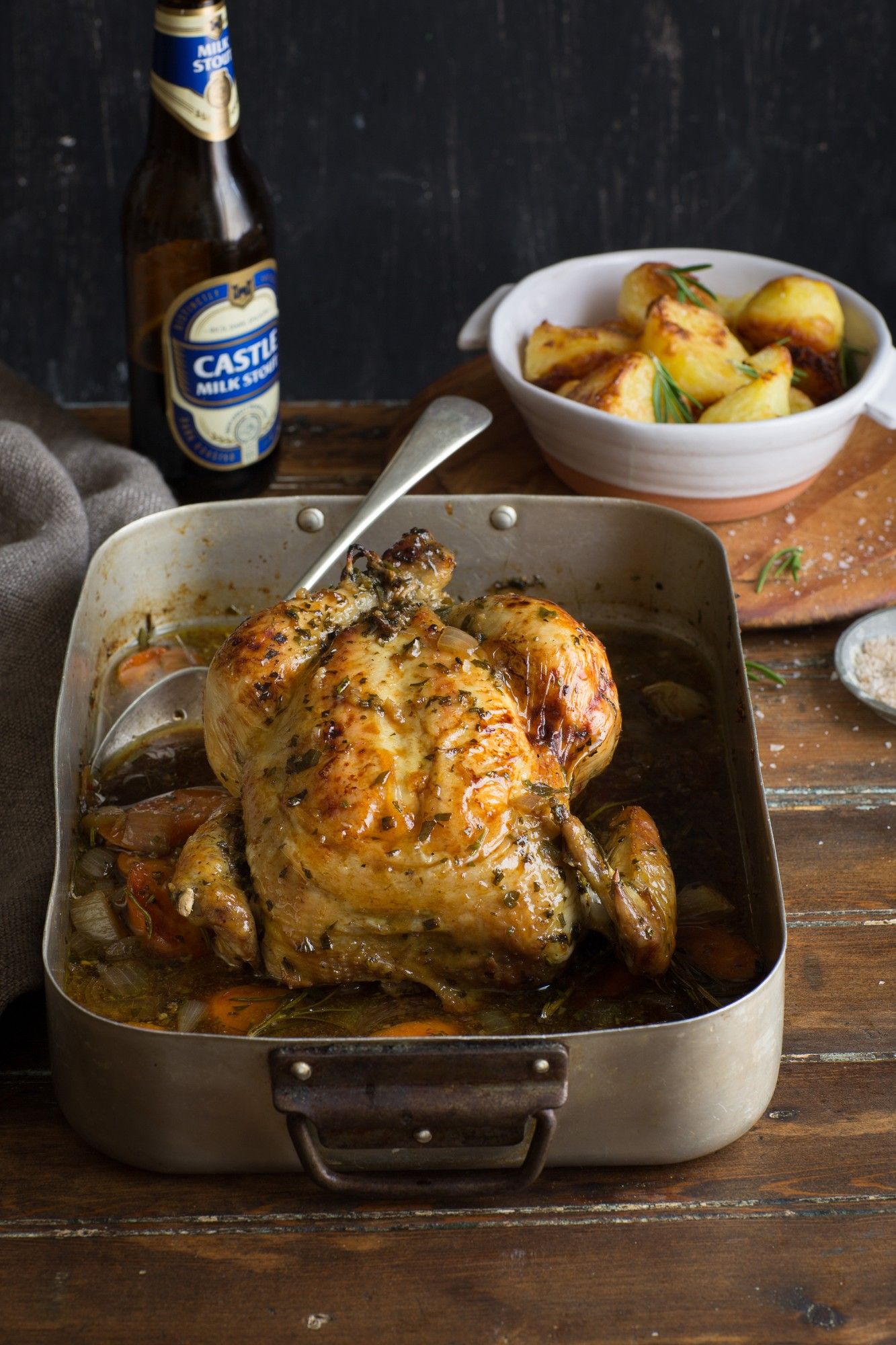 Recipe: Roast chicken with stout, rosemary and honey
