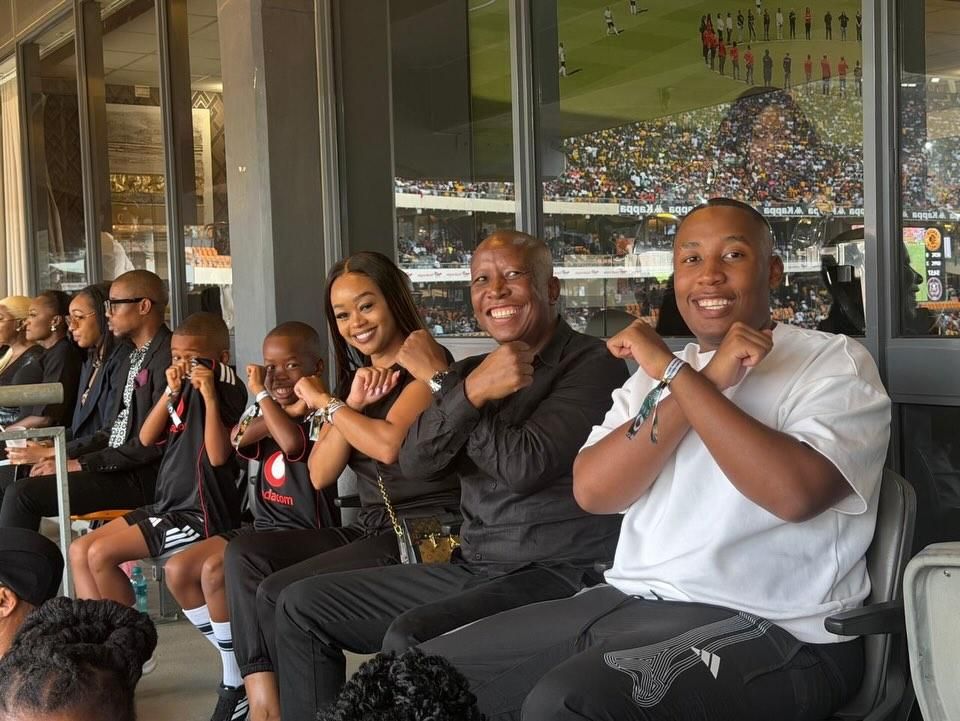 Julius Malema and family cheer for Orlando Pirates at the thrilling ...