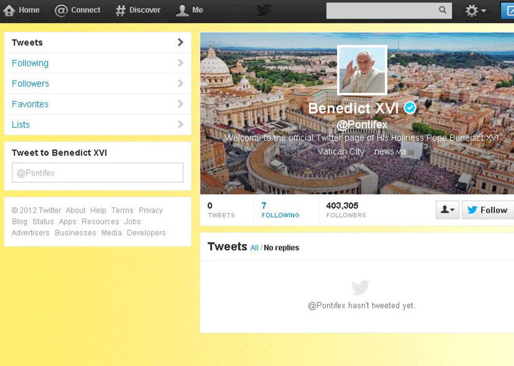Pope tweets Lent prayers