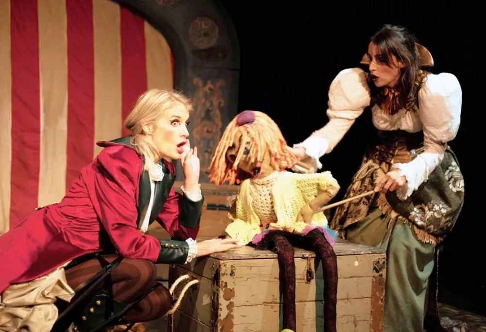 Fear and Doubt don masks for their rhyming ‘Couplet’