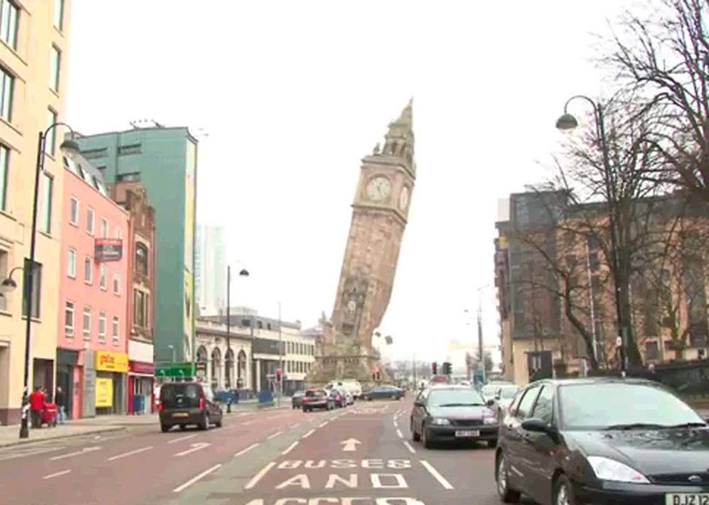 Video: Belfast’s own leaning tower