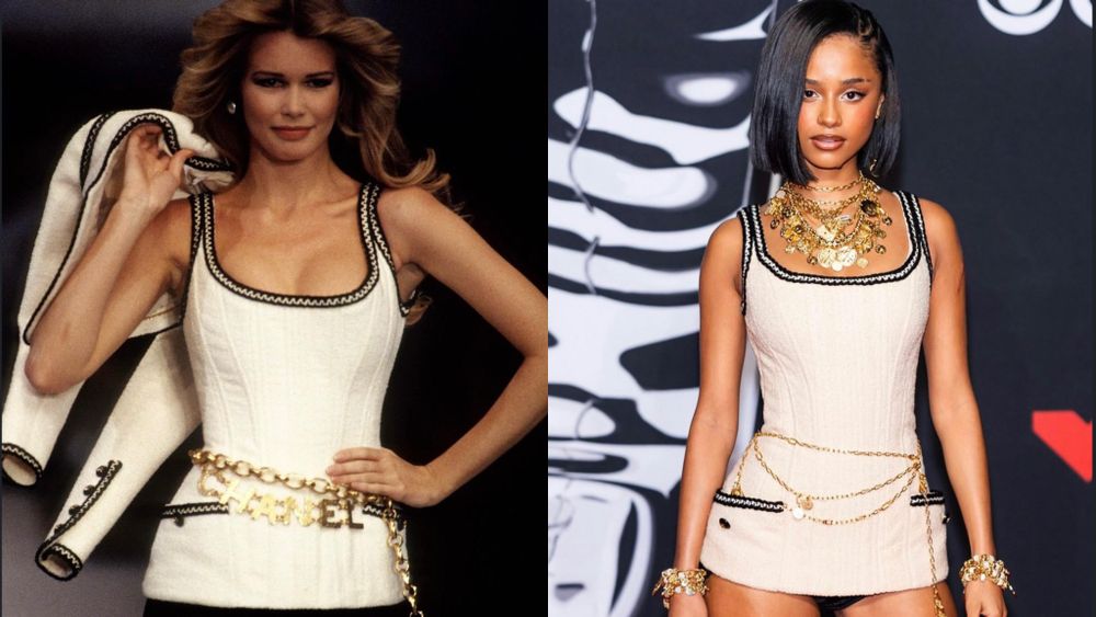 Iconic supermodel Claudia Schiffer praises Tyla’s VMAs throwback Chanel ...