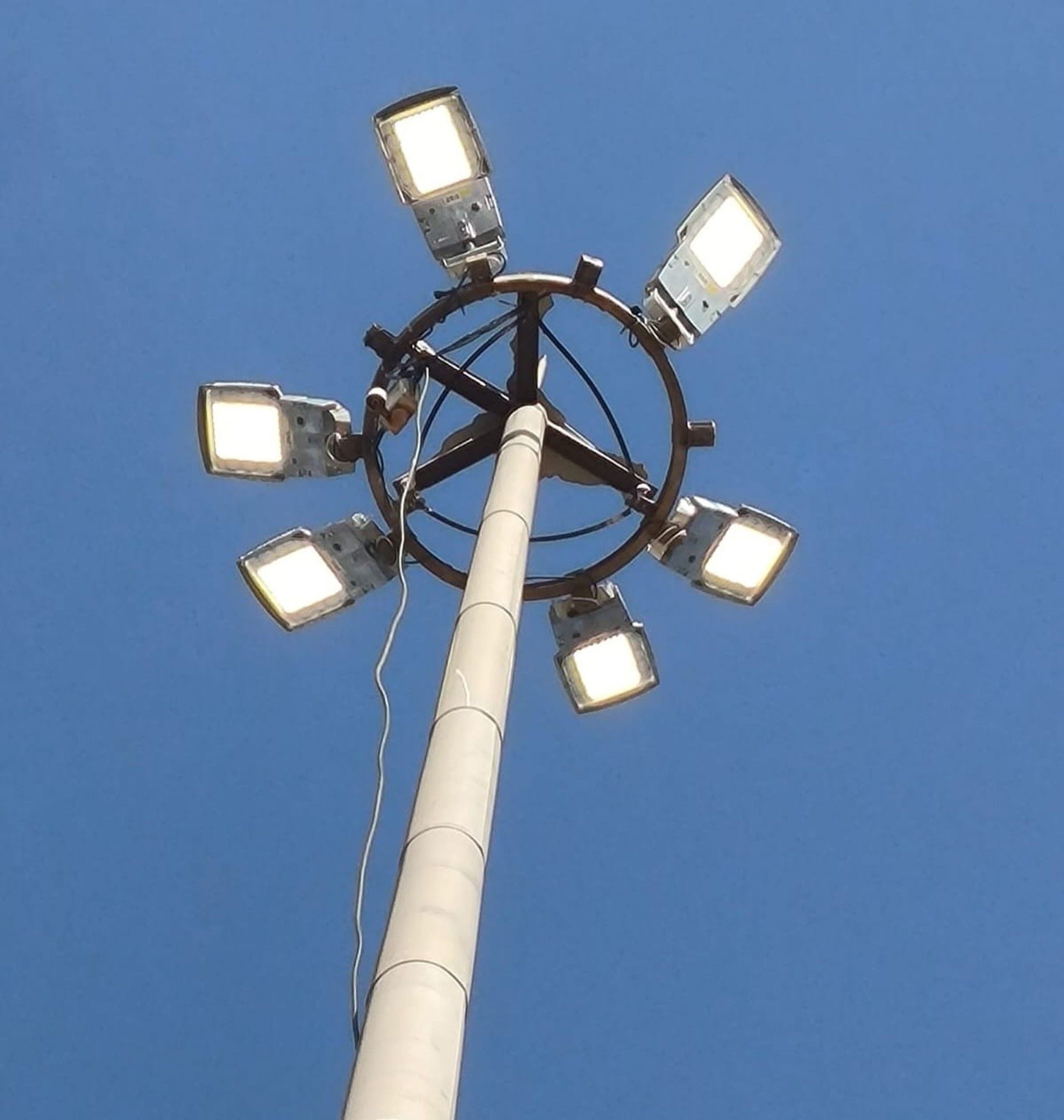 Sol works on fixing the lights