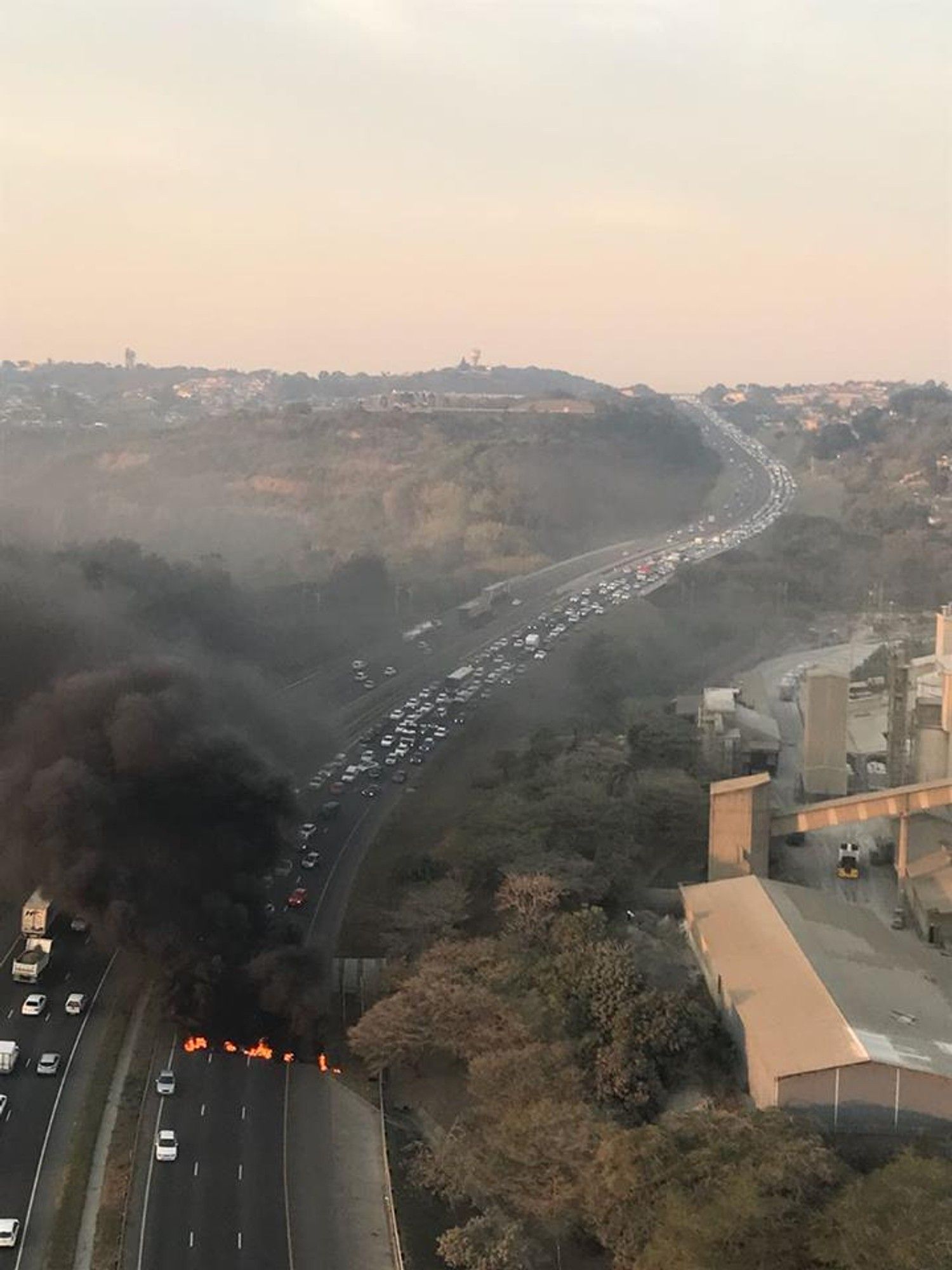 PICS: Protesters jam N2 freeway in KZN with burning tyres