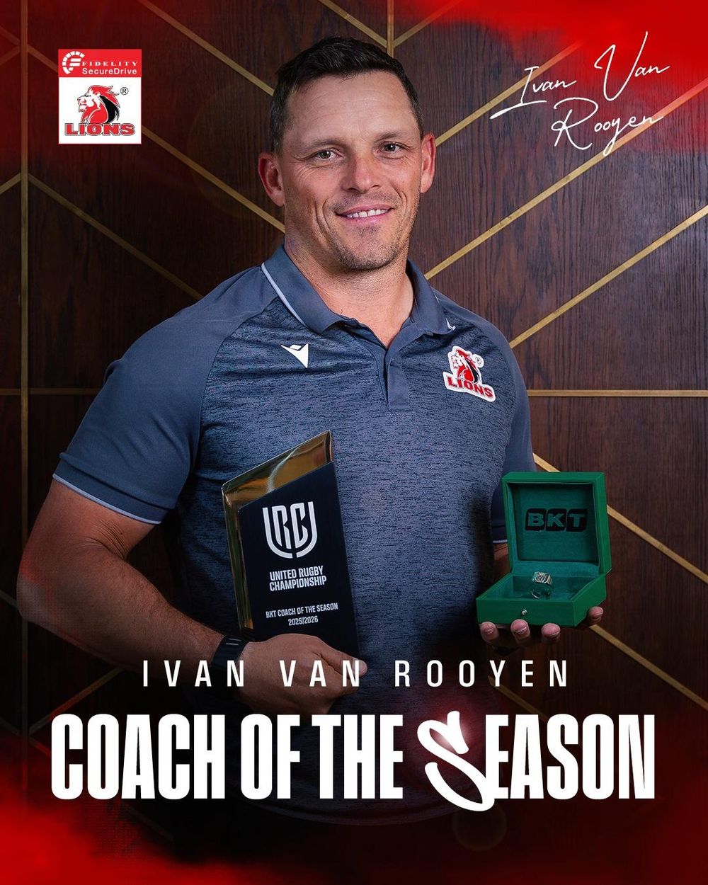 Cash is King: Lions coach Van Rooyen wins URC Coach of the Year after ...