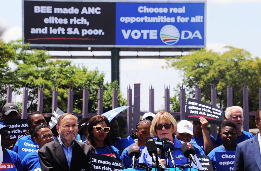Political storm brews as DA's anti-BEE billboard takes aim at the ANC