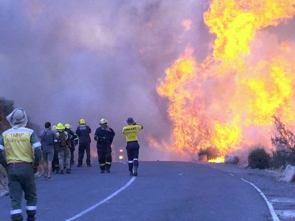 Man caught in wildfire badly burned