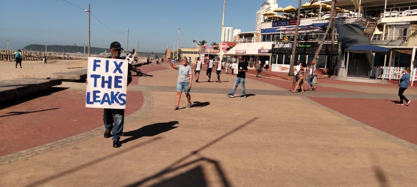 Durban residents demand better municipal services during beachfront protest