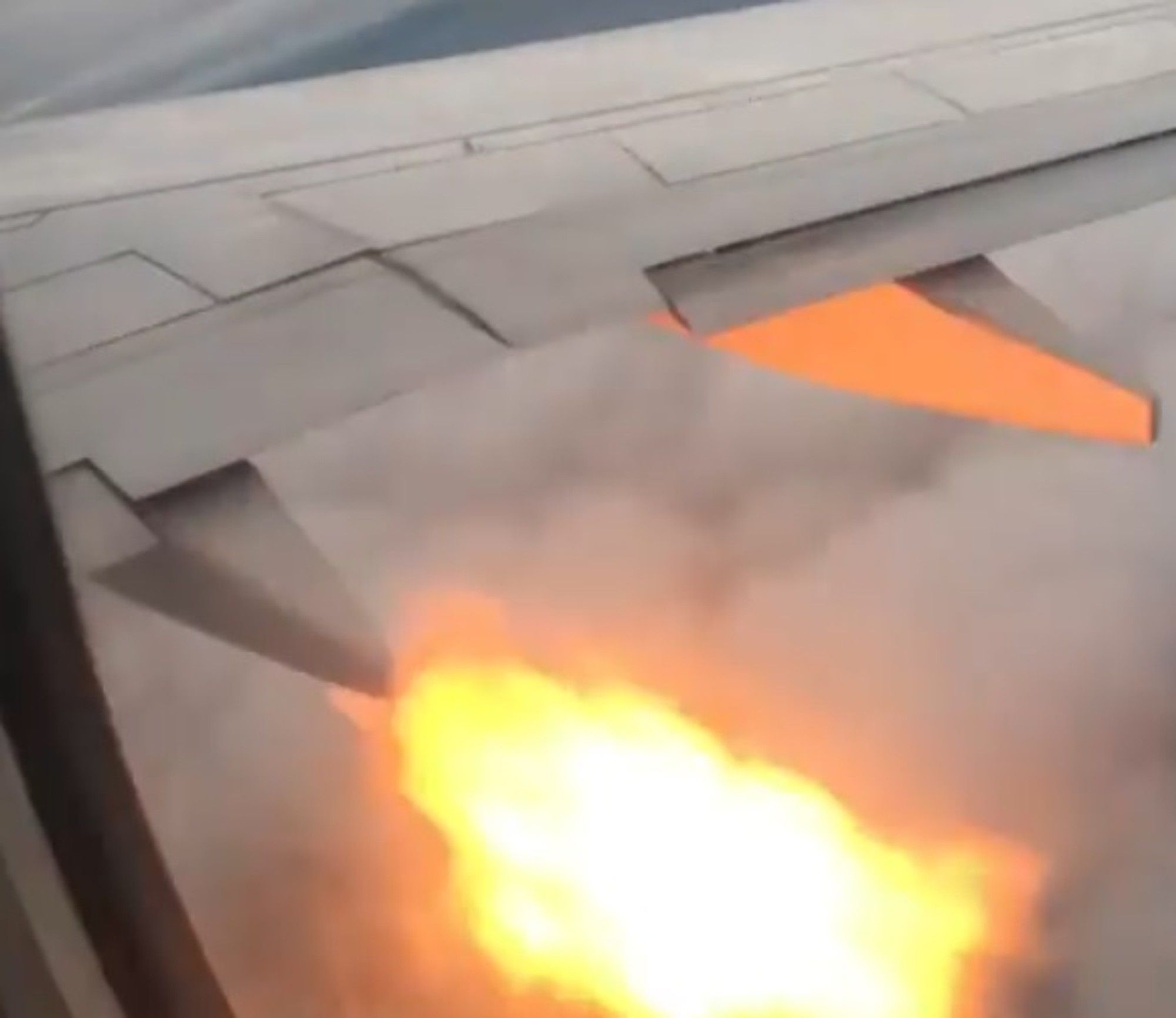 WATCH: Dramatic video shows airplane jet on fire