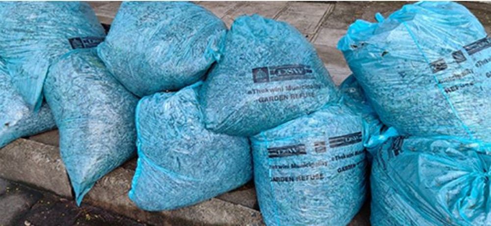 The correct way to dispose of garden refuse using blue bags in eThekwini