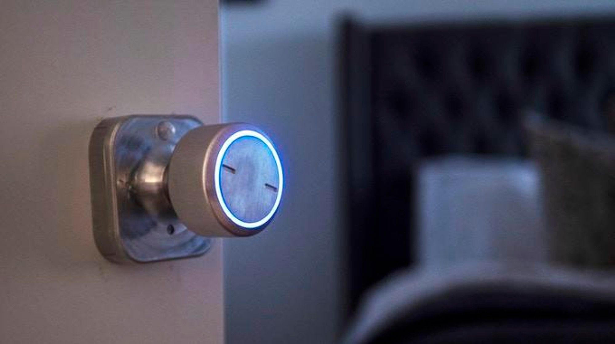 A knob lights up at night