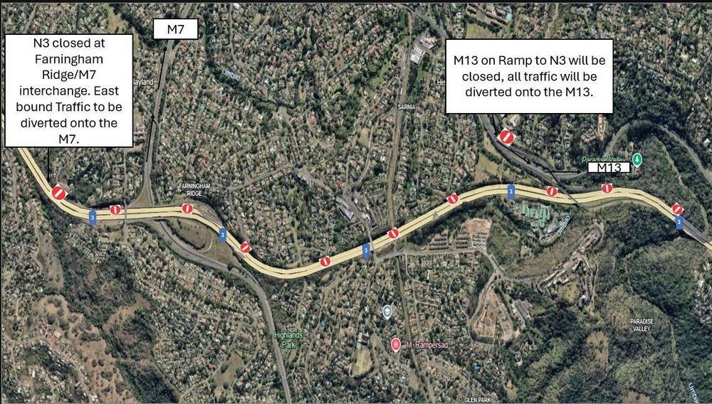Major road closures on the N3 for important construction work