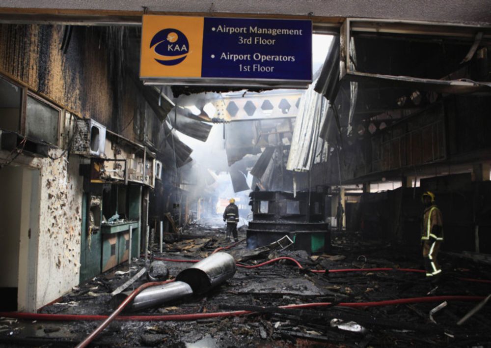 Grey smoke shrouds Kenyan airport