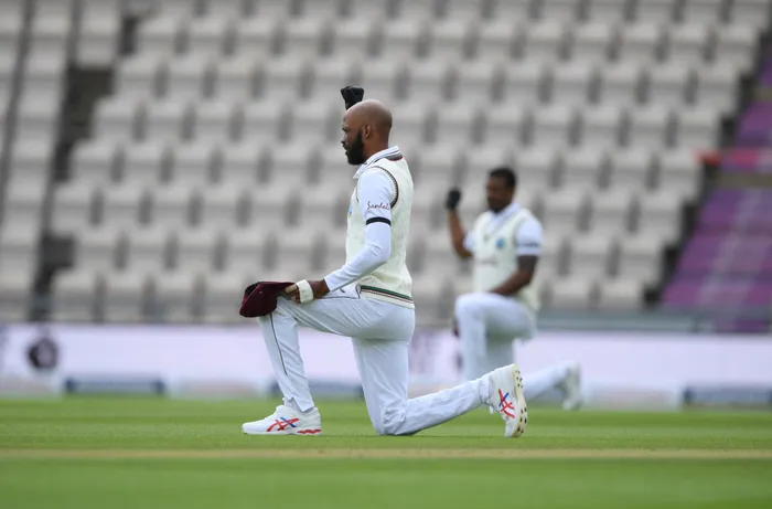 England, West Indies take a knee ahead of first cricket test