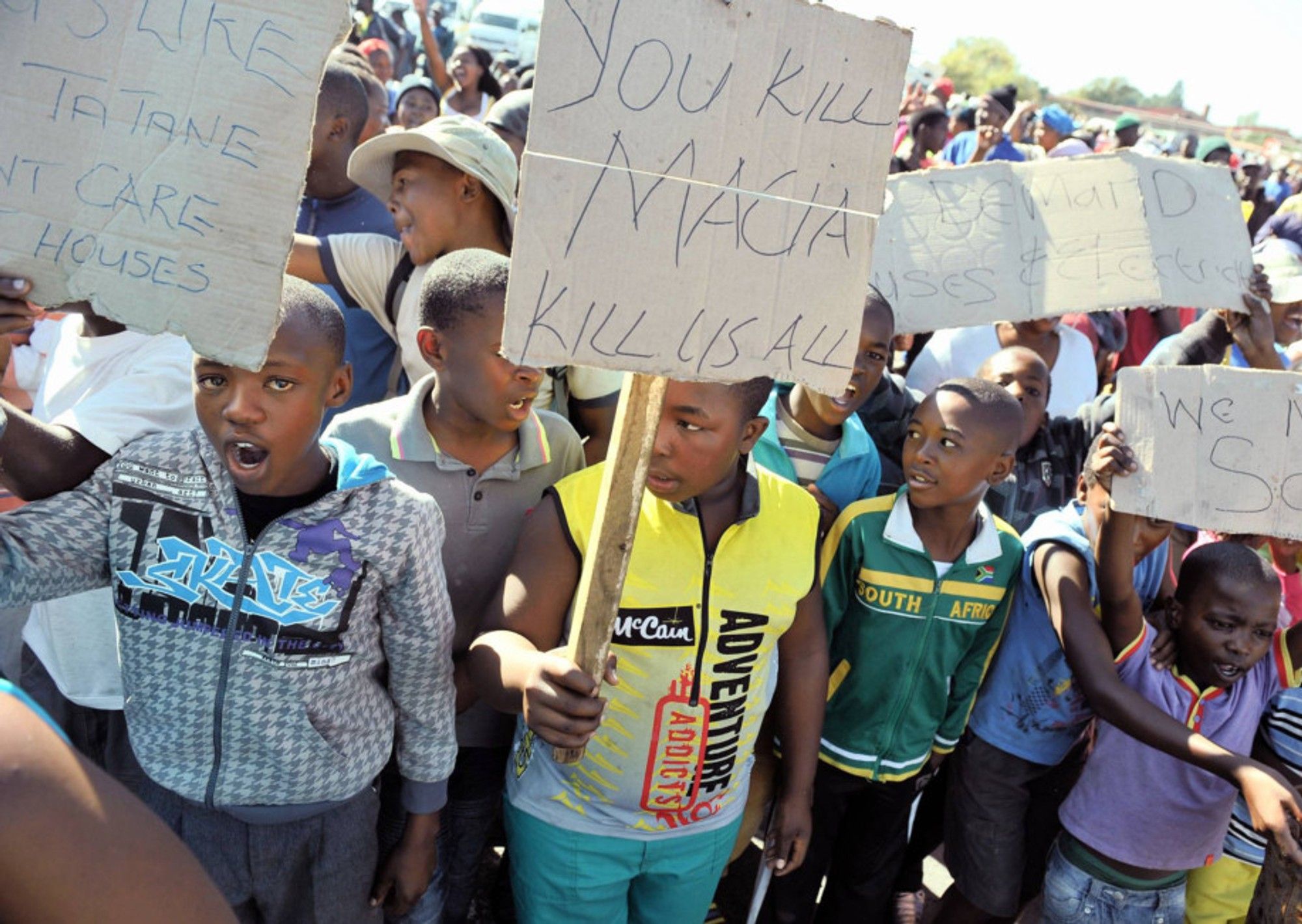 Protesters demand services and housing