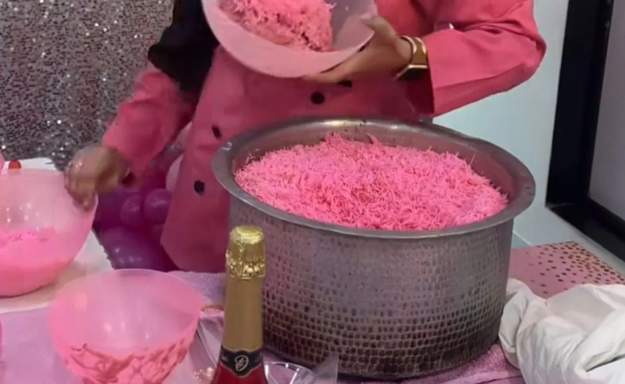 Woman takes Barbie-themed party to next level by cooking pink breyani