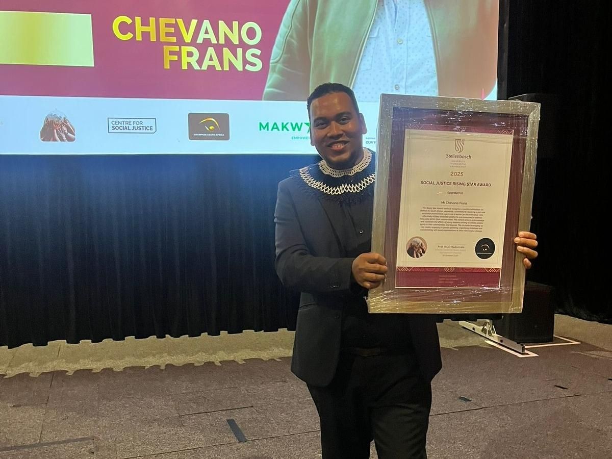 Kewtown’s Chevano Frans recognised as Social Justice Rising Star