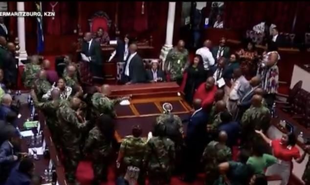 Violence erupts in KZN legislature after MK Party motion to oust ...
