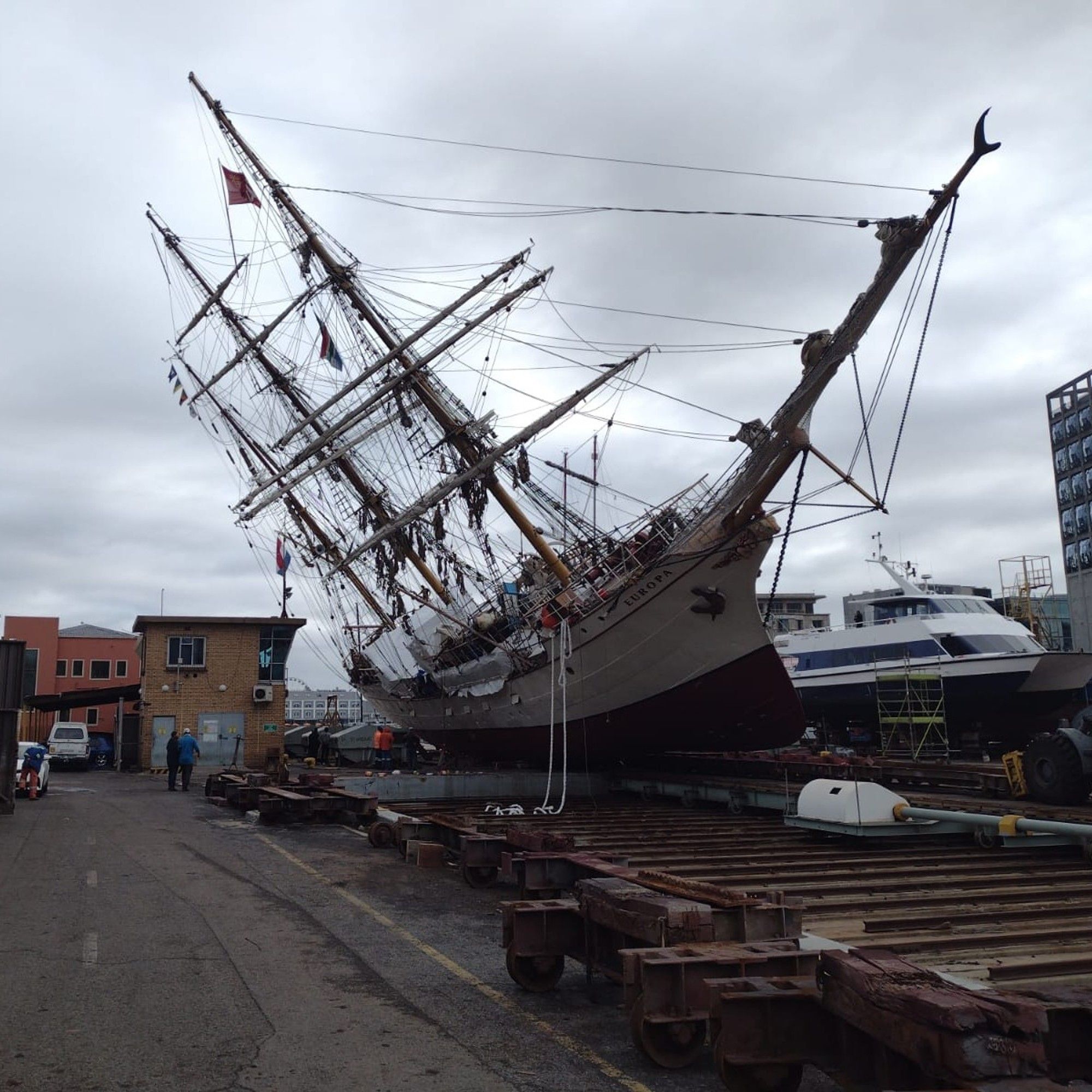 Sailor hospitalised after tall ship capsizes at V&A Waterfront