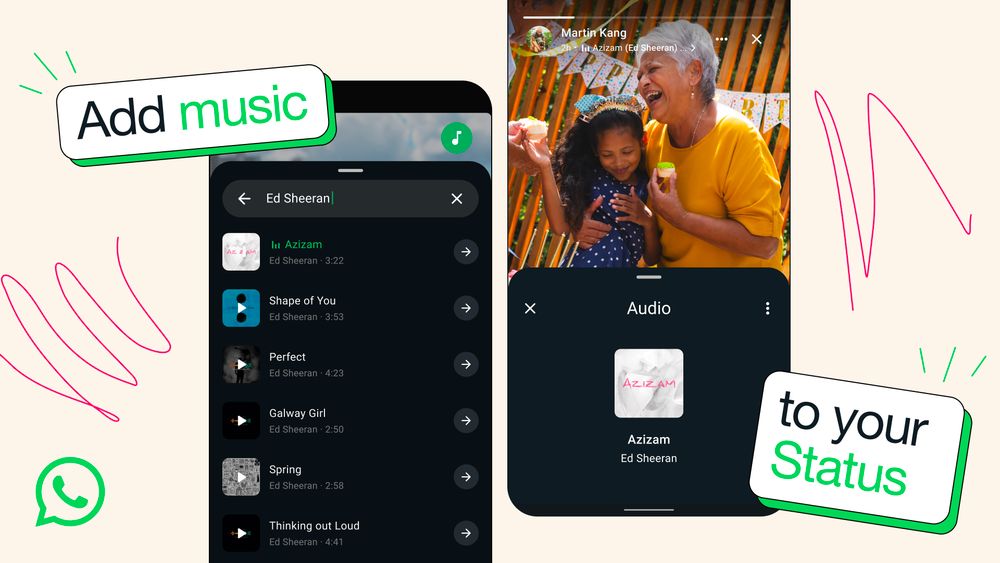 Add a soundtrack to your WhatsApp Status updates