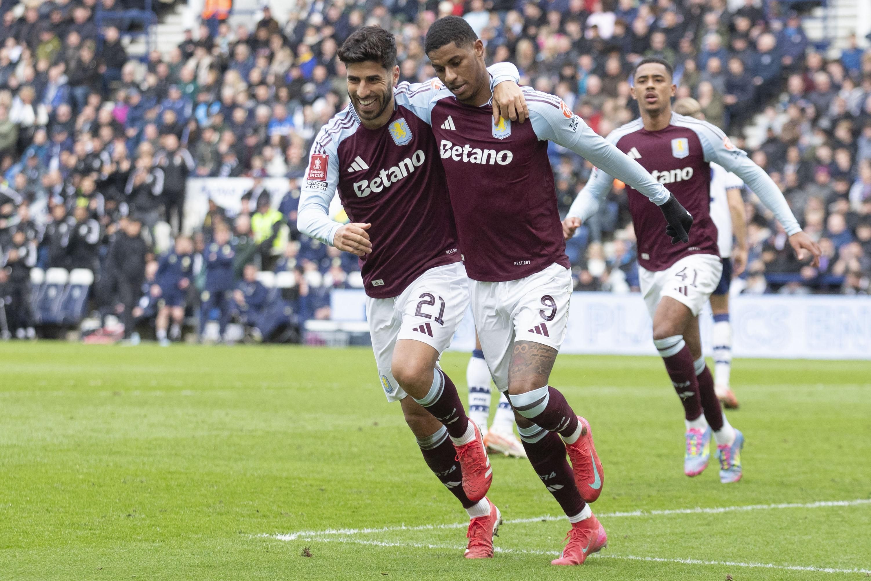 Marcus Rashford double fires Aston Villa into FA Cup semis