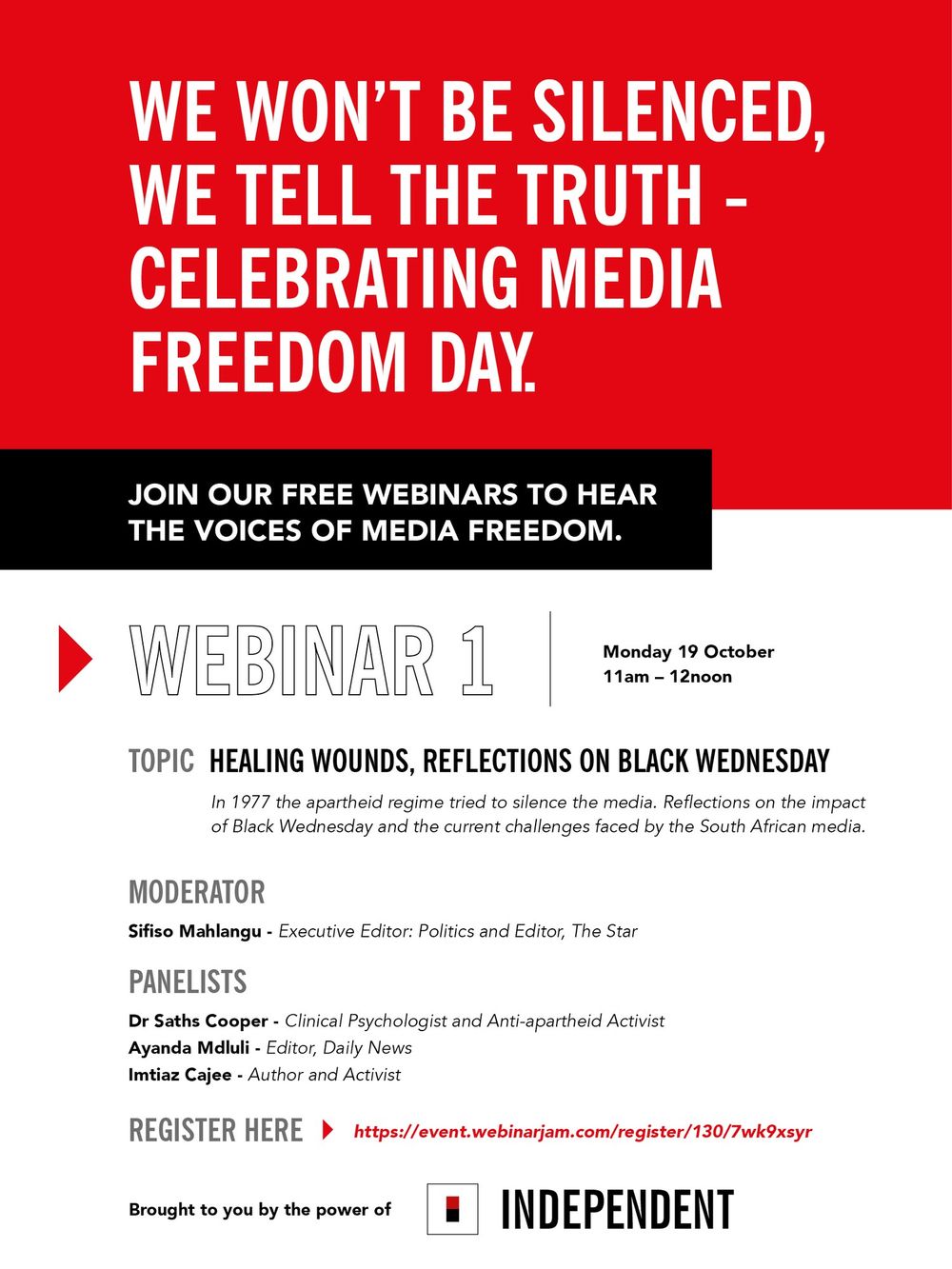 Join our free webinars to hear the voices of media freedom