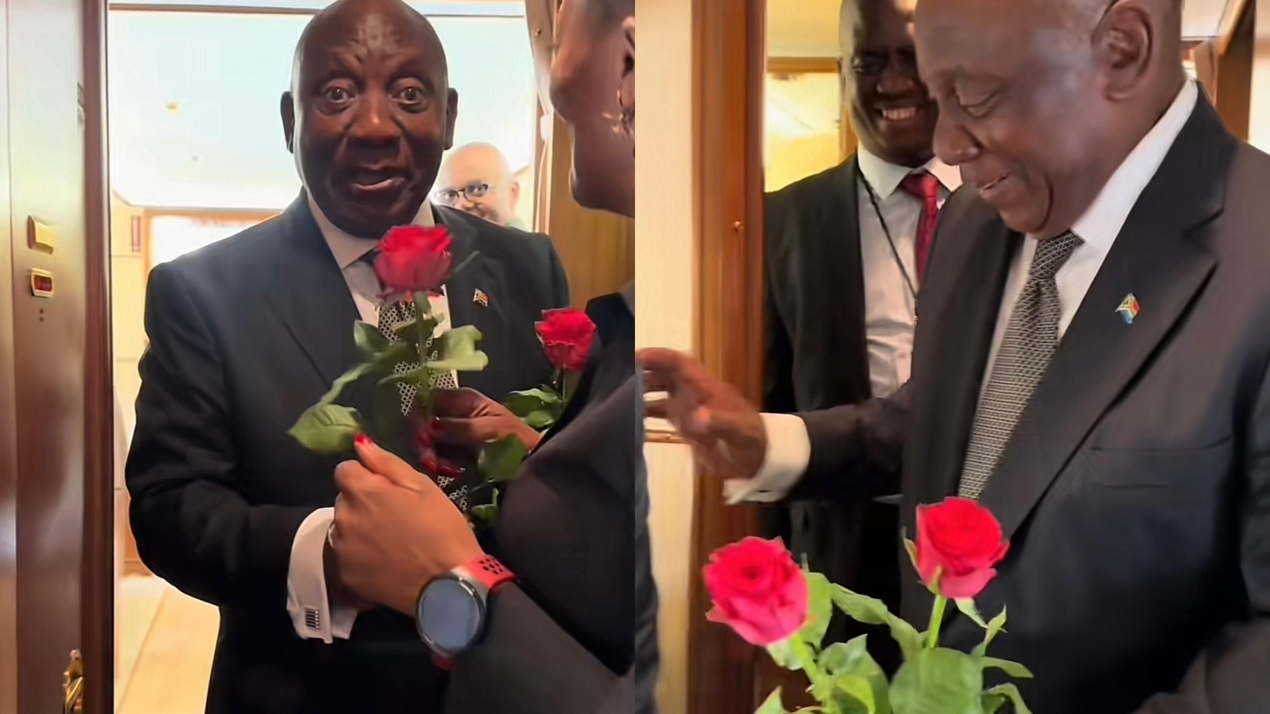 President Ramaphosa spreads Valentine's Day cheer with roses