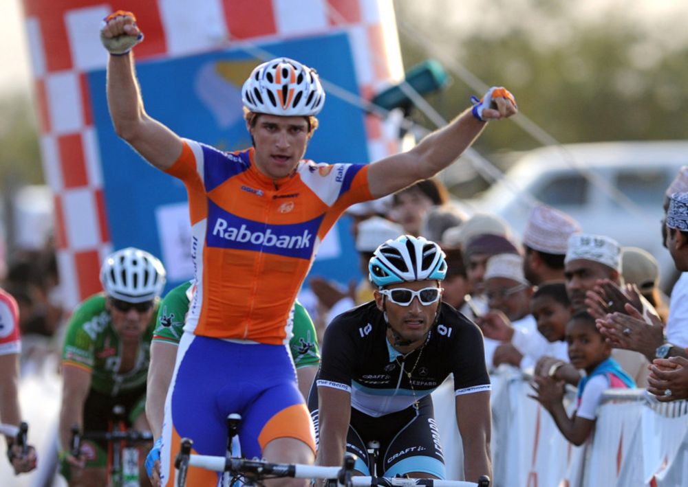 Bos wins third stage in Oman