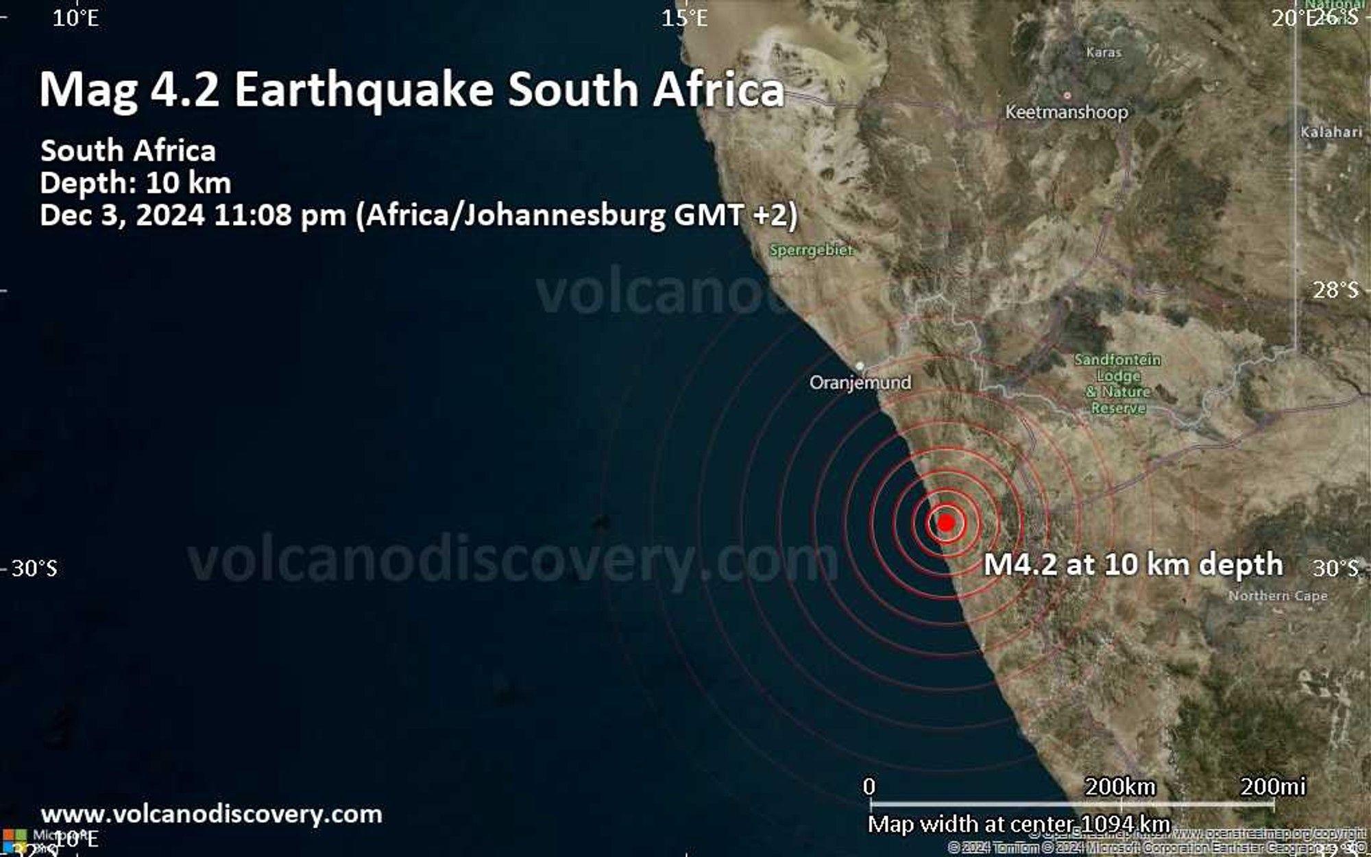 Earthquake measuring 4.2 magnitude hits near Springbok