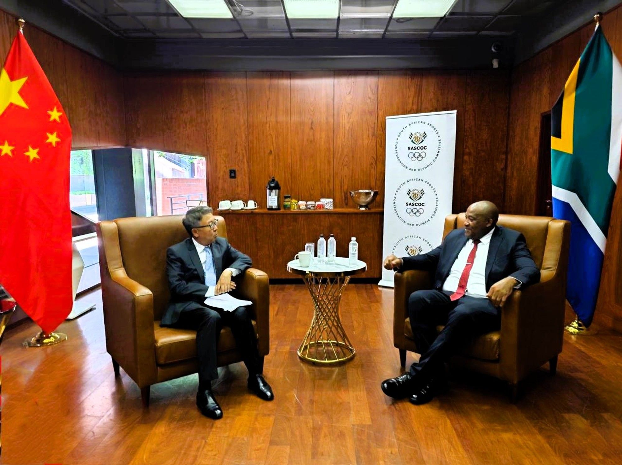 Chinese Ambassador Wu Peng hands over R2 million table tennis equipment ...