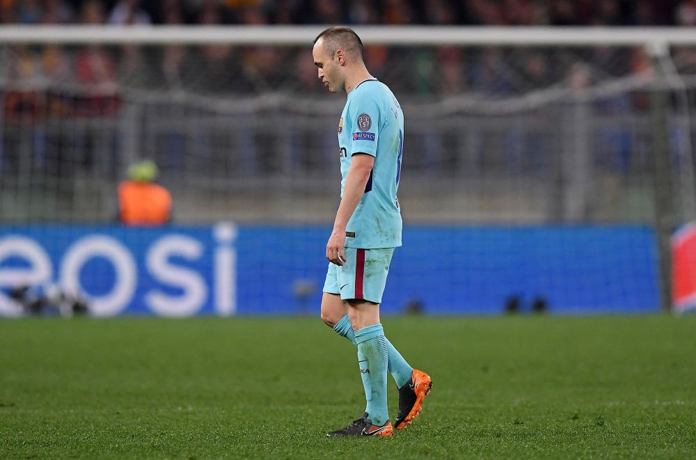 Champions League defeat painful for Barcelona's Iniesta