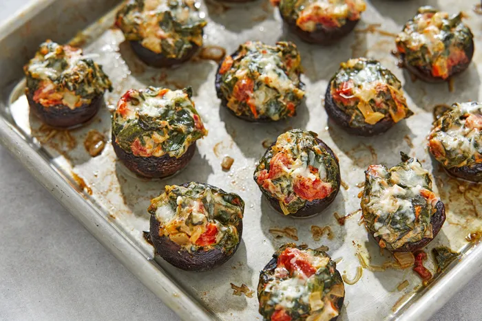 These spinach and cheese stuffed mushrooms make buzzworthy party fare