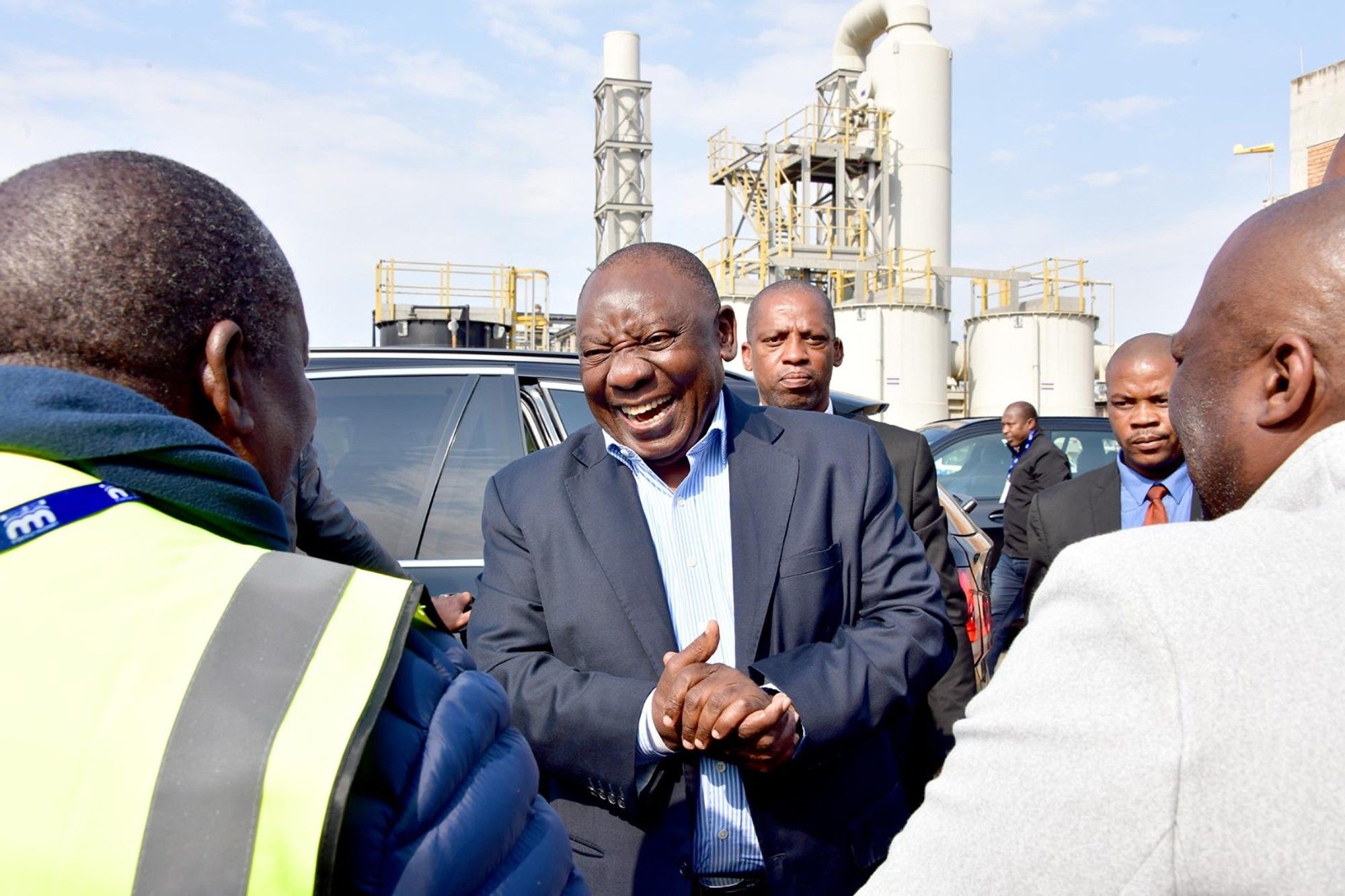 President Cyril Ramaphosa inspects uMgungundlovu water project