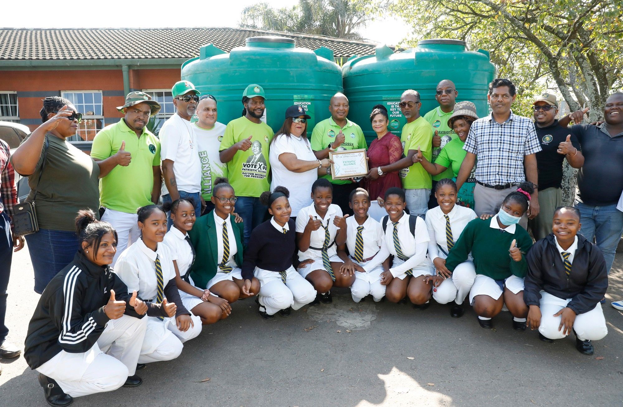 Patriotic Alliance comes to the rescue of water-starved schools