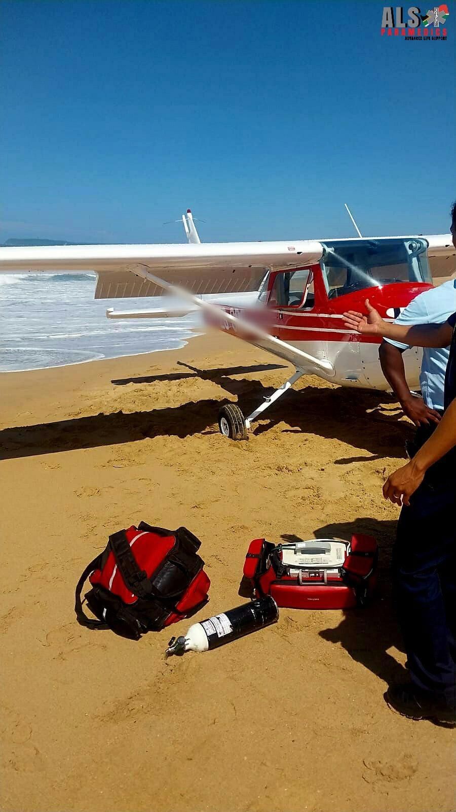 Pilot safely lands light aircraft on a Durban beach after engine problems