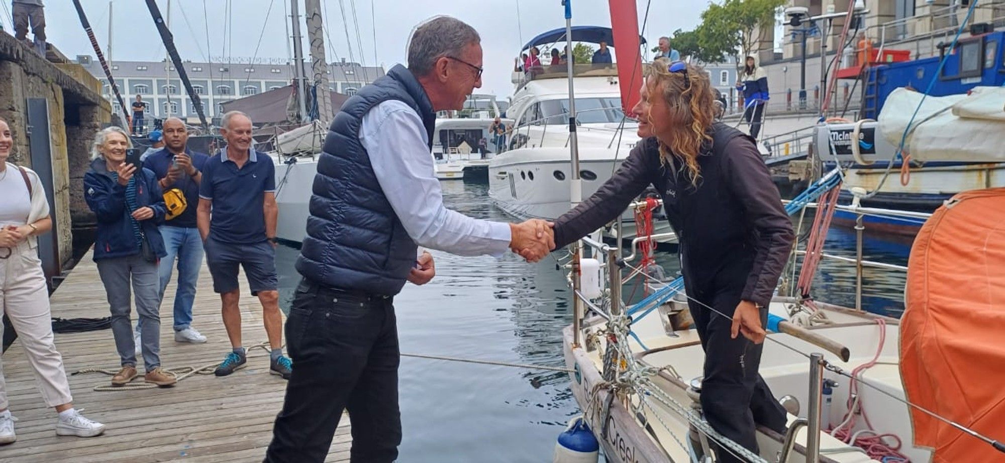 First woman winner of world sail race welcomed home